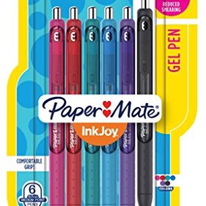 Paper Mate InkJoy Gel Pens, Medium Point, Assorted Colors, 6 Count