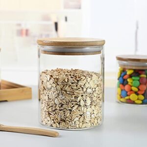 umieo Airtight Food Storage Containers with Bamboo Lids Large Glass Food Storage Jars for Coffee Bar Tea Sugar (27 FL OZ)