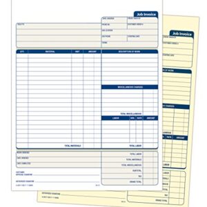 Adams Job Invoice Forms, 2-Part Carbonless, For Service and Repair Billing, 100 Individual Sets Per Pack (NC2817), White, 8-1/2 x 11Inches