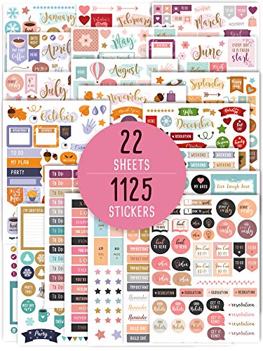 Aesthetic Monthly Planner Stickers - 1100+ Beautiful Design Accessories Enhance and Simplify Your Planner, Journal and Calendar