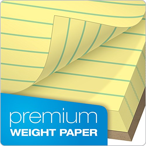 TOPS Docket Gold Writing Pads, 8-1/2" x 11-3/4", Narrow Rule, Canary Paper, 50 Sheets, 6 Pack (63941)