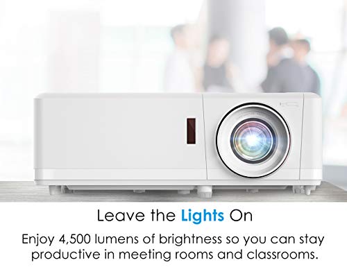 Optoma ZH406 1080p Professional Laser Projector | DuraCore Laser Light Source Up to 30,000 Hours | Crestron Compatible | 4K HDR Input | High Bright 4500 lumens | 2 Year Warranty White