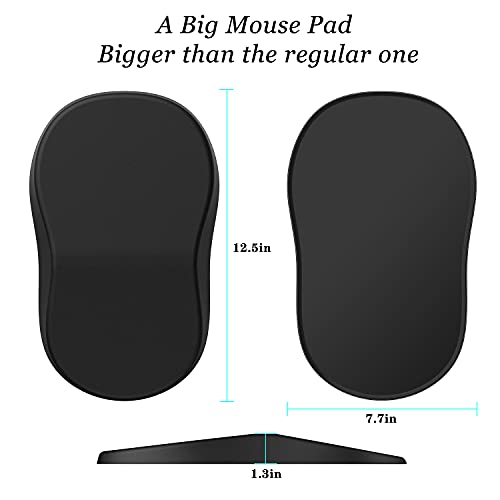 HUEILM Ergonomic Mouse Pad Wrist Support,Pain Relief Mouse Pads with Wrist Rest,Entire Memory Foam Mouse Pad with Non-Slip PU Base,Comfortable Mousepad Perfect for Office & Home（Black）