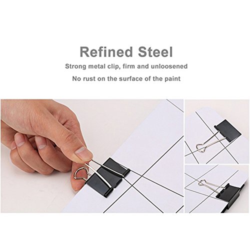 Coofficer Extra Large Binder Clips 2-Inch (24 Pack), Big Paper Clamps for Office Supplies, Black