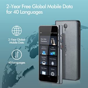 Fluentalk by Timekettle,T1 Language Translator with 4" HD Screen,Support 40 Languages and Photo Translation,Instant Translator Device No WiFi Needed,Built in 2-Year Global Mobile Data for Travelling