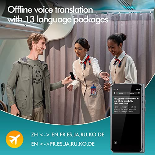 Fluentalk by Timekettle,T1 Language Translator with 4" HD Screen,Support 40 Languages and Photo Translation,Instant Translator Device No WiFi Needed,Built in 2-Year Global Mobile Data for Travelling