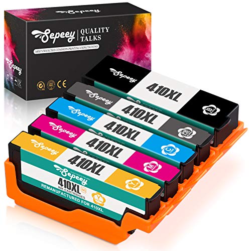 Remanufactured Ink Cartridge Replacement for Epson 410XL 410 XL T410XL to use with Expression XP-7100 XP-530 XP-630 XP-635 XP-640 XP-830 (Black, Cyan, Magenta, Yellow, Photo Black) 5 Packs