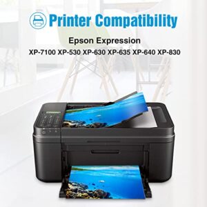 Remanufactured Ink Cartridge Replacement for Epson 410XL 410 XL T410XL to use with Expression XP-7100 XP-530 XP-630 XP-635 XP-640 XP-830 (Black, Cyan, Magenta, Yellow, Photo Black) 5 Packs