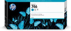 hp 746 cyan 300-ml genuine ink cartridge (p2v80a) for designjet z6 & z9+ large format printers