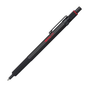 rotring 600 ballpoint pen, medium point, black ink, black barrel, refillable