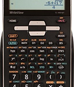 Sharp EL-W516TBSL 16-Digit Advanced Scientific Calculator with WriteView 4 Line Display, Battery and Solar Hybrid Powered LCD Display, Black & White, Black and Silver, Model Number: ELW516TBSL