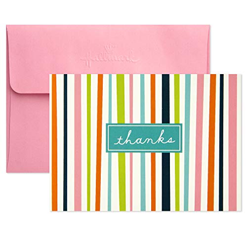 Hallmark Assorted Blank Cards (Stripes, Floral, Polka Dots, Bird, 40 Cards with Envelopes)