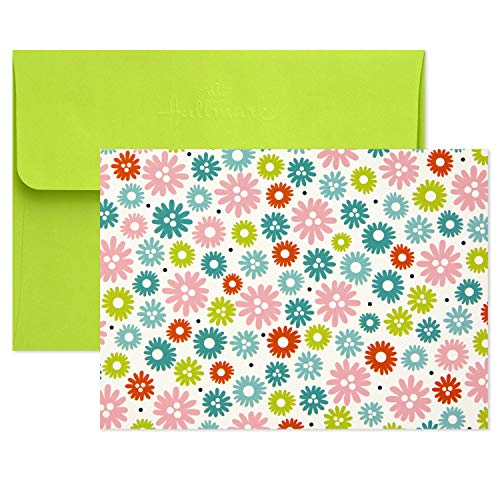 Hallmark Assorted Blank Cards (Stripes, Floral, Polka Dots, Bird, 40 Cards with Envelopes)