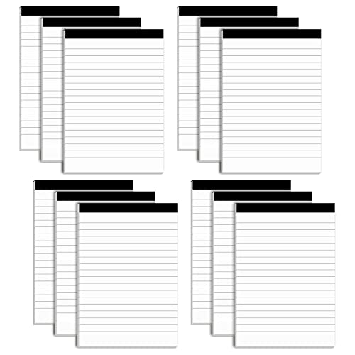 12 Pack Note Pads Refills 4 x 6 Inch Memo Pads Writing Pads, White Small Notepads Scratch Pads Mini Notepad with 30 Sheets Lined Paper in Each Pad