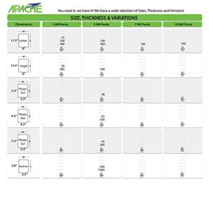 Apache Laminating Pouches 5 mil, for 8.5 x 11 inch Letter Size Paper 9 x 11.5 inch Sheets, 100 Pack