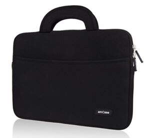 amcase chromebook case-11.6 to 12 inch neoprene travel sleeve with handle-black