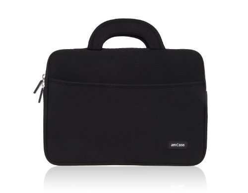 amCase Chromebook Case-11.6 to 12 inch Neoprene Travel Sleeve with Handle-Black