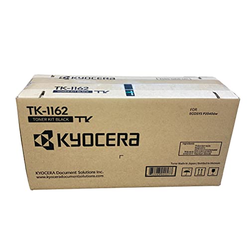 Kyocera TK-1162 Black Toner Cartridge for P2040dw and P2040dn Laser Printers, Up to 7,200 Pages, Genuine Kyocera (1T02RY0US0)