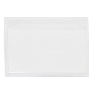 Juvale 100 Pack Plastic Label Holders for 3x5 Index Cards, Clear Self-Adhesive Pockets for Office Supplies