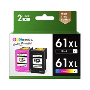 gpc image remanufactured ink cartridge replacement for hp 61xl 61 xl compatible with envy 4500 5530 4502 officejet 4630 4632 4635 deskjet 2540 1000 3050 printer tray(1 black 1 tri-color)