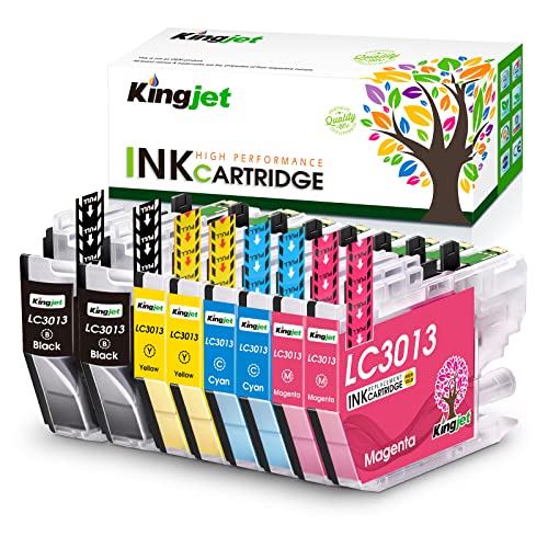 Kingjet LC3013 Compatible Ink Cartridge Replacement for Brother LC-3013 LC3011, 8 Pack Use with MFC-J491DW MFC-J497DW MFC-J690DW MFC-J895DW Printers for Brother LC3013 Ink Cartridges