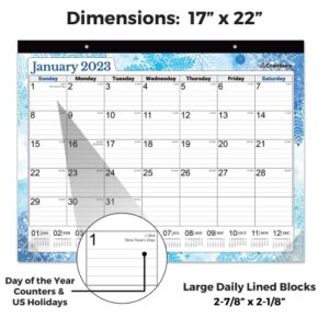 CRANBURY Large Deskpad Calendar 2023 - (Seasons) 17x22", Big 2023 Calendar 22x17, Large Desk Calendar or Wall Calendar, Colorful Monthly Designs, Includes Stickers