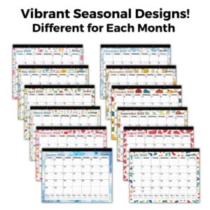 CRANBURY Large Deskpad Calendar 2023 - (Seasons) 17x22", Big 2023 Calendar 22x17, Large Desk Calendar or Wall Calendar, Colorful Monthly Designs, Includes Stickers