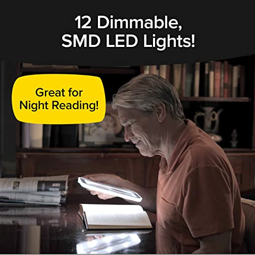 Eye Candy AS-SEEN-ON-TV Full Page Book Magnifier and Light to See Pages 3X Bigger, Optical Grade, Anti-Glare Page Magnifier & Book Light with Dimmable Brightness, 4 Pack