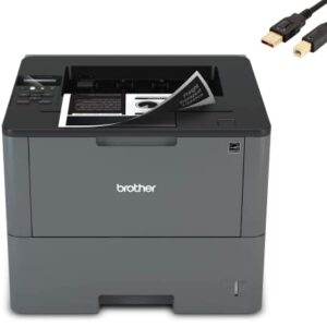 Brother HL-L62 Series Compact Monochrome Laser Printer, 48ppm, 520 Sheets, Wireless, Mobile Printing, Auto 2-Sided Printing, with MTC Printer Cable