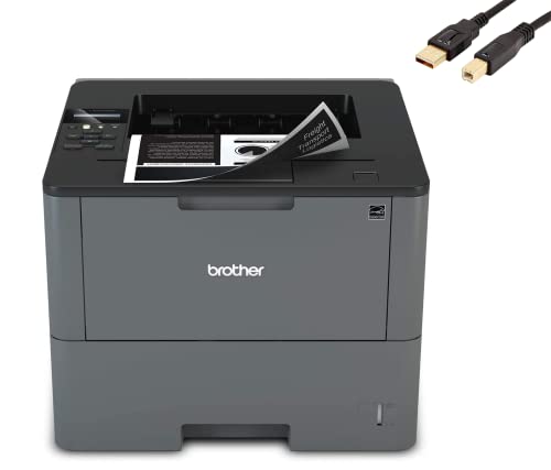 Brother HL-L62 Series Compact Monochrome Laser Printer, 48ppm, 520 Sheets, Wireless, Mobile Printing, Auto 2-Sided Printing, with MTC Printer Cable