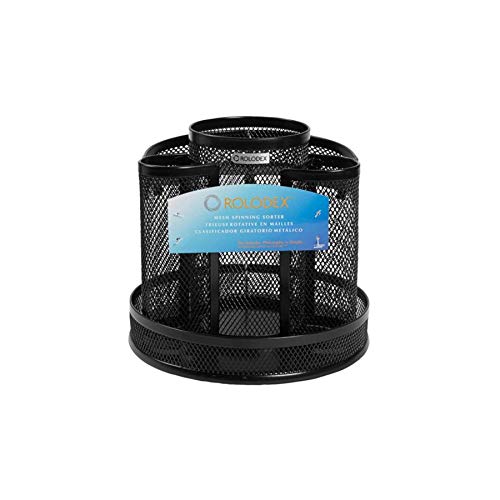 Rolodex Mesh Collection Spinning Desk Sorter, Black (1773083)