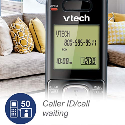 VTech CS6509 Accessory Cordless Handset, Silver/Black | Requires VTech CS6519 or CS6529 to Operate