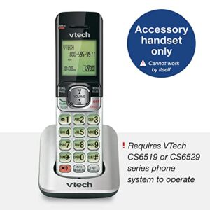 VTech CS6509 Accessory Cordless Handset, Silver/Black | Requires VTech CS6519 or CS6529 to Operate