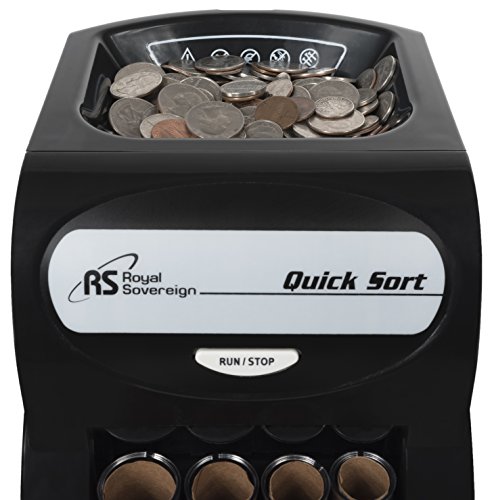 Royal Sovereign Electric Coin Sorter/Counter, Patented Anti-Jam Technology, 1 Row of Coin Counting (QS-2AN)