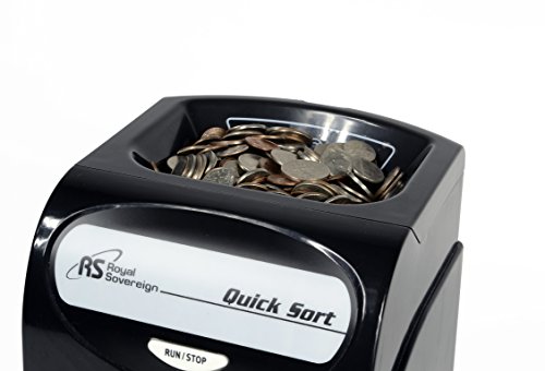 Royal Sovereign Electric Coin Sorter/Counter, Patented Anti-Jam Technology, 1 Row of Coin Counting (QS-2AN)