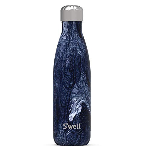 S'well Stainless Steel Water Bottle - 17 Fl Oz - Azurite Marble - Triple-Layered Vacuum-Insulated Containers Keeps Drinks Cold for 36 Hours and Hot for 18 - with No Condensation - BPA-Free