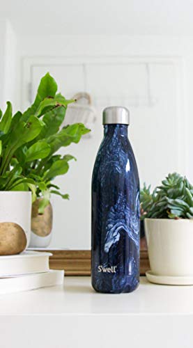 S'well Stainless Steel Water Bottle - 17 Fl Oz - Azurite Marble - Triple-Layered Vacuum-Insulated Containers Keeps Drinks Cold for 36 Hours and Hot for 18 - with No Condensation - BPA-Free