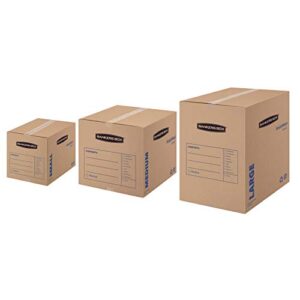 Bankers Box SmoothMove Basic Moving Boxes, Small, 16 x 12 x 12 Inches, 15 Pack (7713802) , Brown