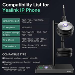 Yealink WH62 Mono Teams Wireless Noise Canceling Headset - Connects and Works with USB Enabled Desk Phones, Computers and Softphones. Headset Includes a 500ft Wireless Range + Intelligent Mute