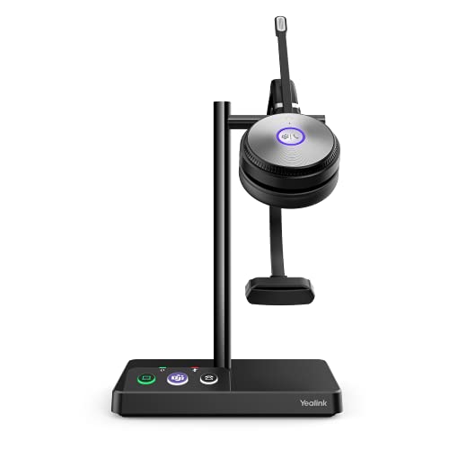 Yealink WH62 Mono Teams Wireless Noise Canceling Headset - Connects and Works with USB Enabled Desk Phones, Computers and Softphones. Headset Includes a 500ft Wireless Range + Intelligent Mute