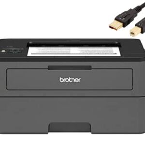 New Brother Compact Monochrome Laser Printer, HL-L2305W, up to 2400 x 600 dpi, up to 24ppm, Built-in Wireless Networking,Durlyfish USB Printer Cable,A