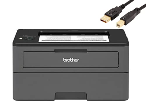 New Brother Compact Monochrome Laser Printer, HL-L2305W, up to 2400 x 600 dpi, up to 24ppm, Built-in Wireless Networking,Durlyfish USB Printer Cable,A