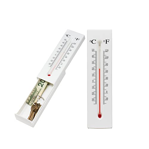 Thermometer Decorative Hide a Key Diversion Hidden Compartment- Secret Hidden Storage - Key Hider Outdoor - Hidden Compartment Container for Coins, Money and Keys