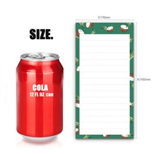 5 Pack Magnetic Notepads for Fridge with Pen Holder, Full Magnet Back Notepad, to Do List, Grocery Shopping, Summer Theme, 6" x 3", 50 Sheets, Magnet Memo Pad for Fridge, Locker, File Cabinet, etc