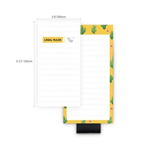 5 Pack Magnetic Notepads for Fridge with Pen Holder, Full Magnet Back Notepad, to Do List, Grocery Shopping, Summer Theme, 6" x 3", 50 Sheets, Magnet Memo Pad for Fridge, Locker, File Cabinet, etc