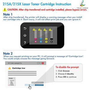 TRUE IMAGE Compatible Toner Cartridge Replacement for HP 215A W2310A for HP Color Pro M182nw M183fw M155 W2311A W2312A W2313A Printer Toner (Black Cyan Yellow Magenta, 4-Pack)