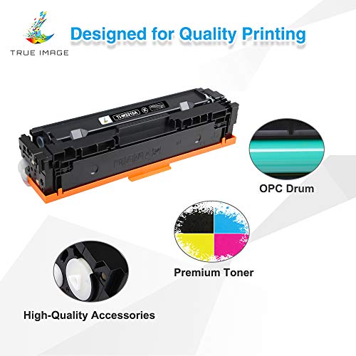 TRUE IMAGE Compatible Toner Cartridge Replacement for HP 215A W2310A for HP Color Pro M182nw M183fw M155 W2311A W2312A W2313A Printer Toner (Black Cyan Yellow Magenta, 4-Pack)