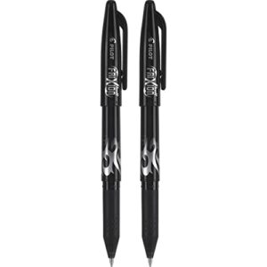 pilot frixion ball erasable & refillable gel ink stick pens, fine point, black ink, 2-pack (31553)