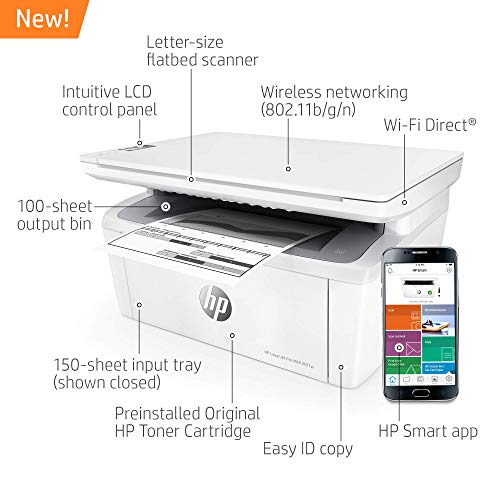 HP Laserjet Pro M31w All-in-One Wireless Monochrome Laser Printer with Mobile Printing (Y5S55A) (Renewed)