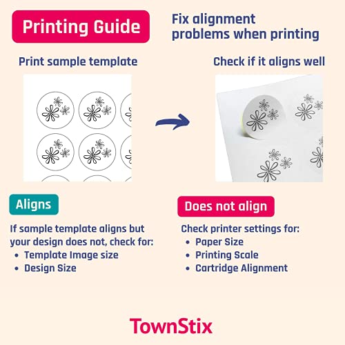 1" Round Matte White Sticker Label, Laser/Inkjet Printing - Letter Size, 30 Sheets